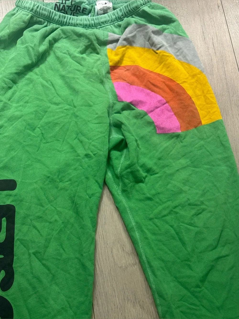 freecity | Pants & Jumpsuits | Freecity Rare Green Rainbow Graphic ...
